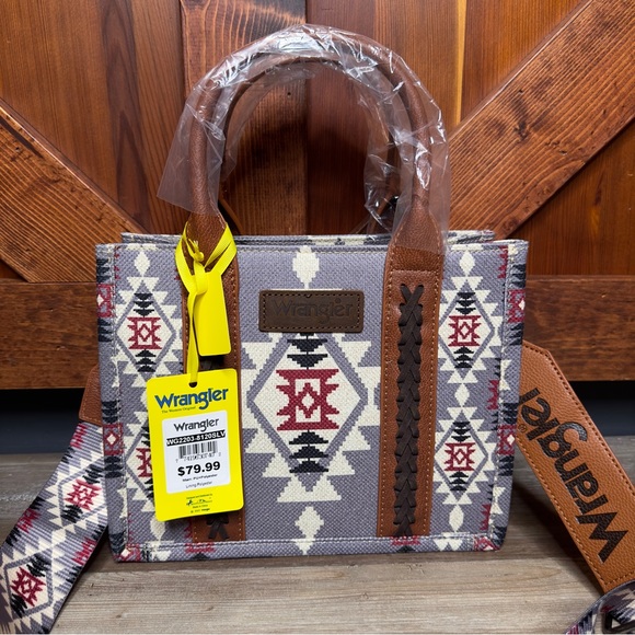 Wrangler | Bags | Wrangler Mini Tote Lavender Southwestern Aztec Print ...